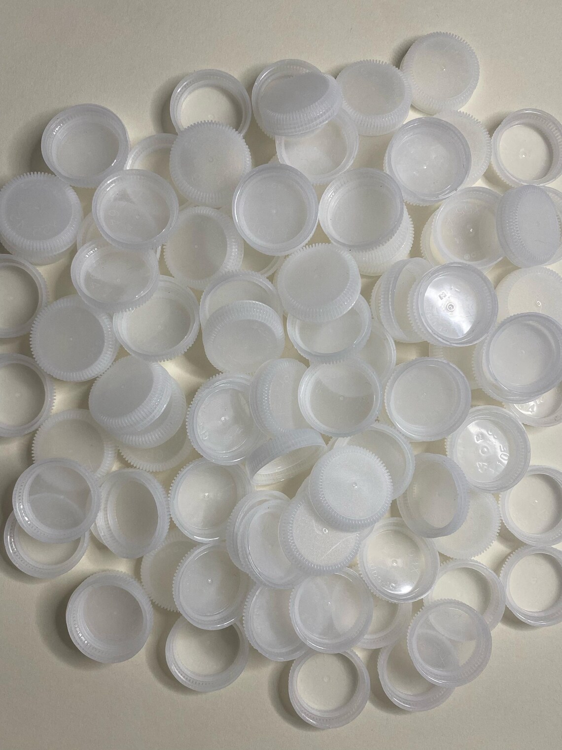 Lot of Clear White Plastic Bottle Caps Upcycled Crafts for Kids Plastic ...