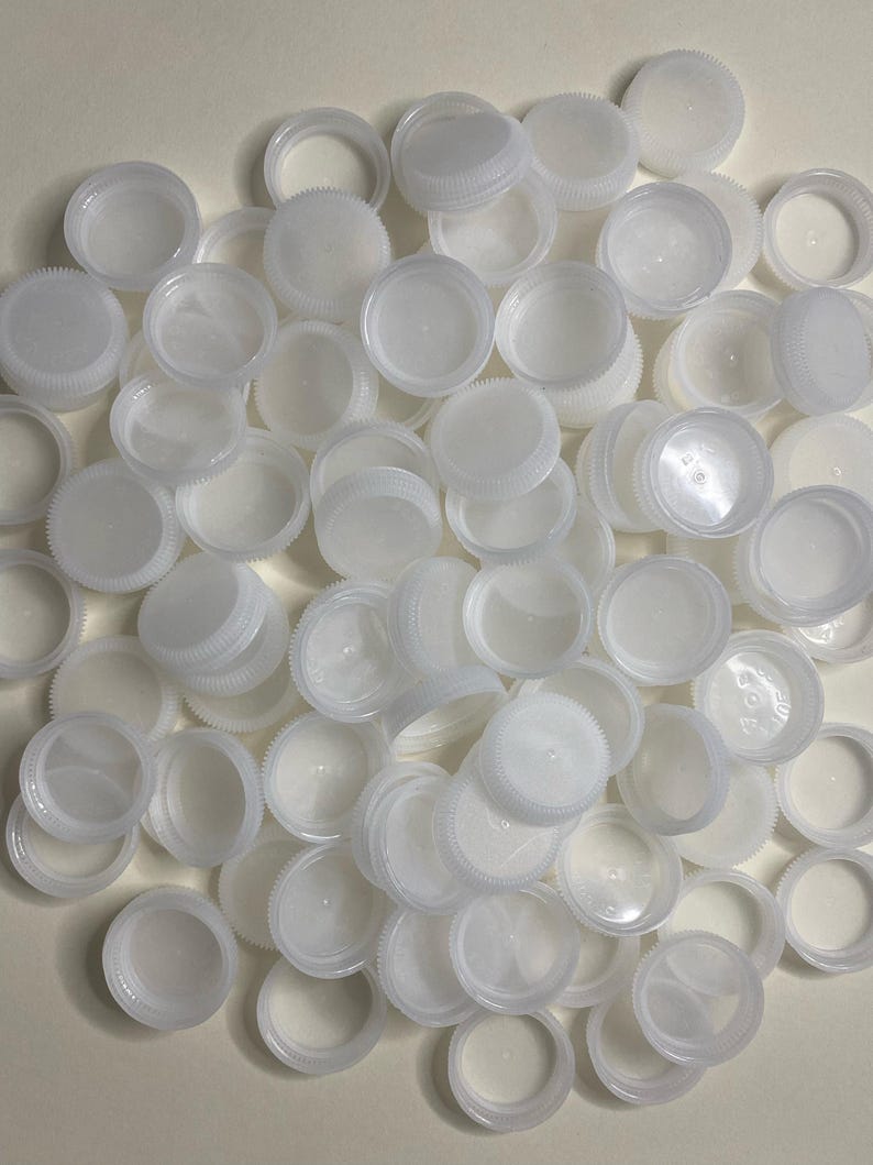 Lot of Clear White Plastic Bottle Caps Upcycled Crafts for Kids Plastic ...