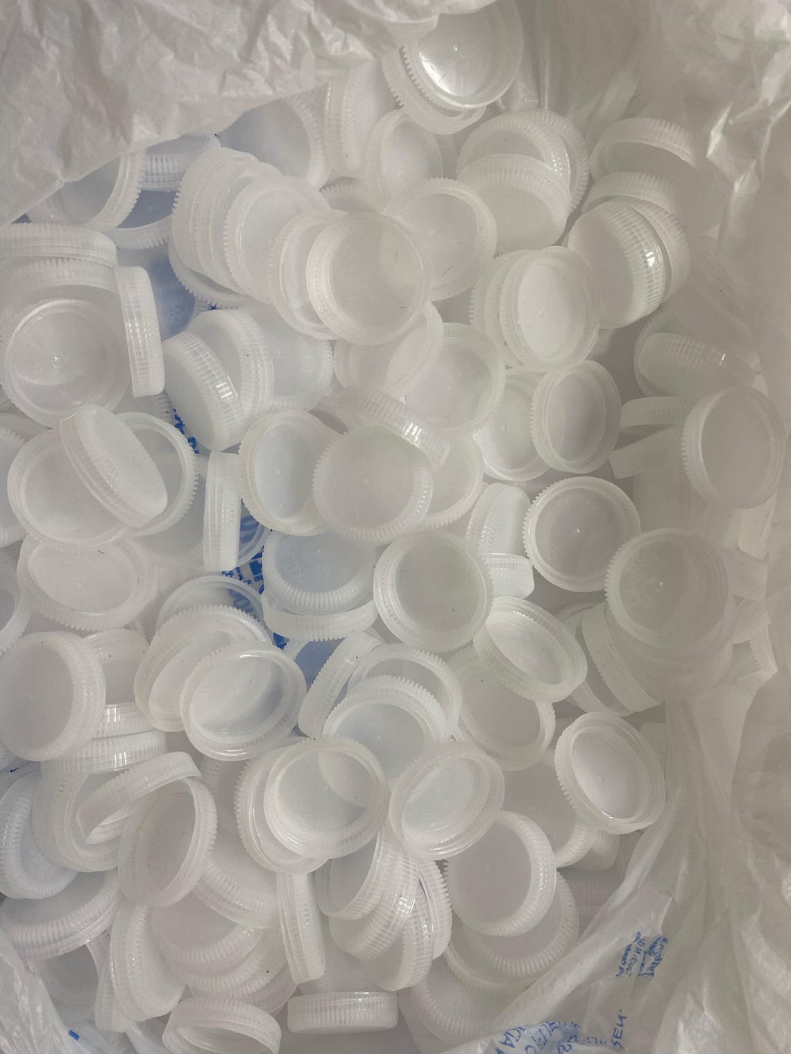 Lot of Clear White Plastic Bottle Caps Upcycled Crafts for Kids Plastic ...
