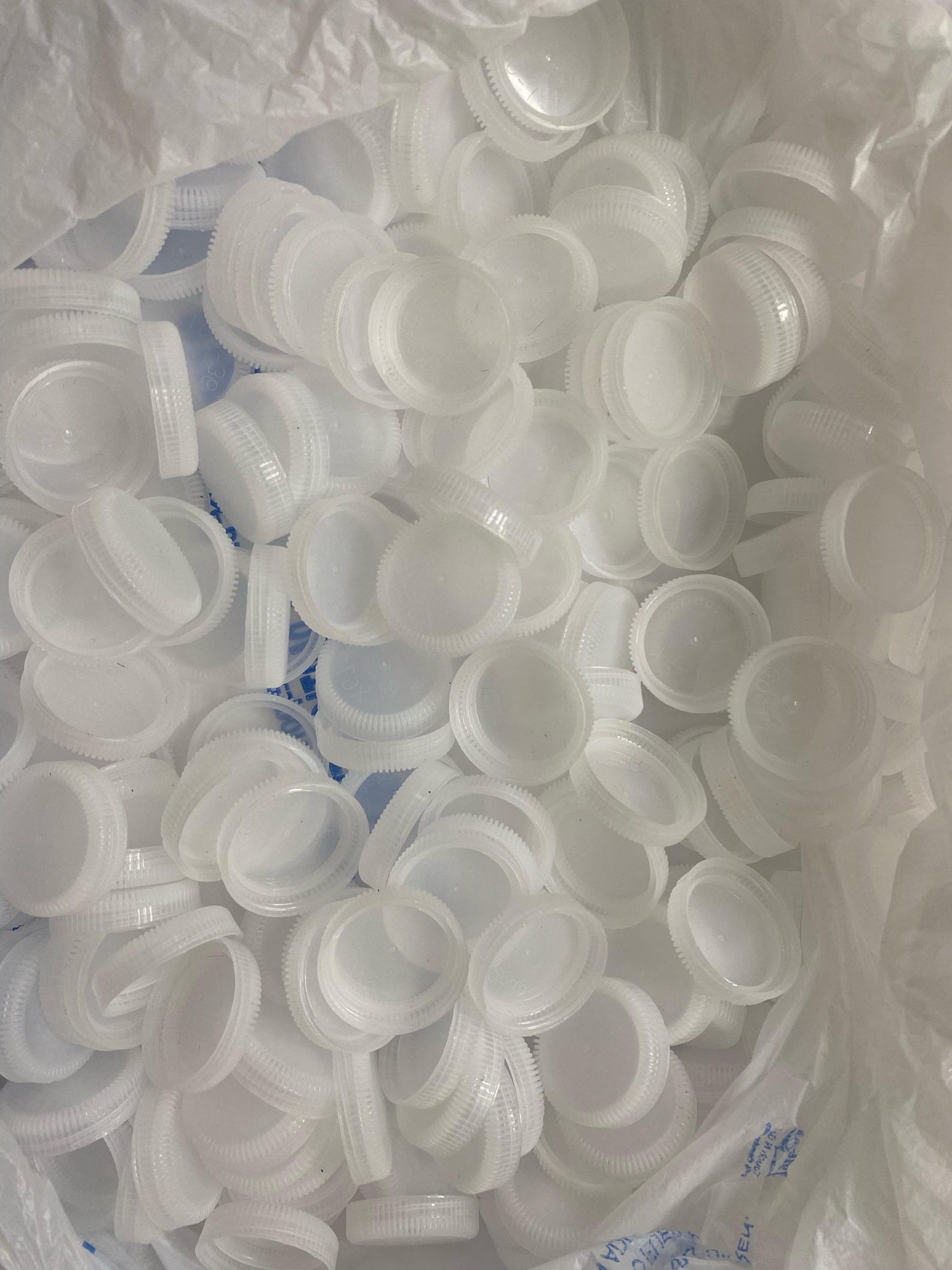 Lot of Clear White Plastic Bottle Caps Upcycled Crafts for Kids Plastic ...