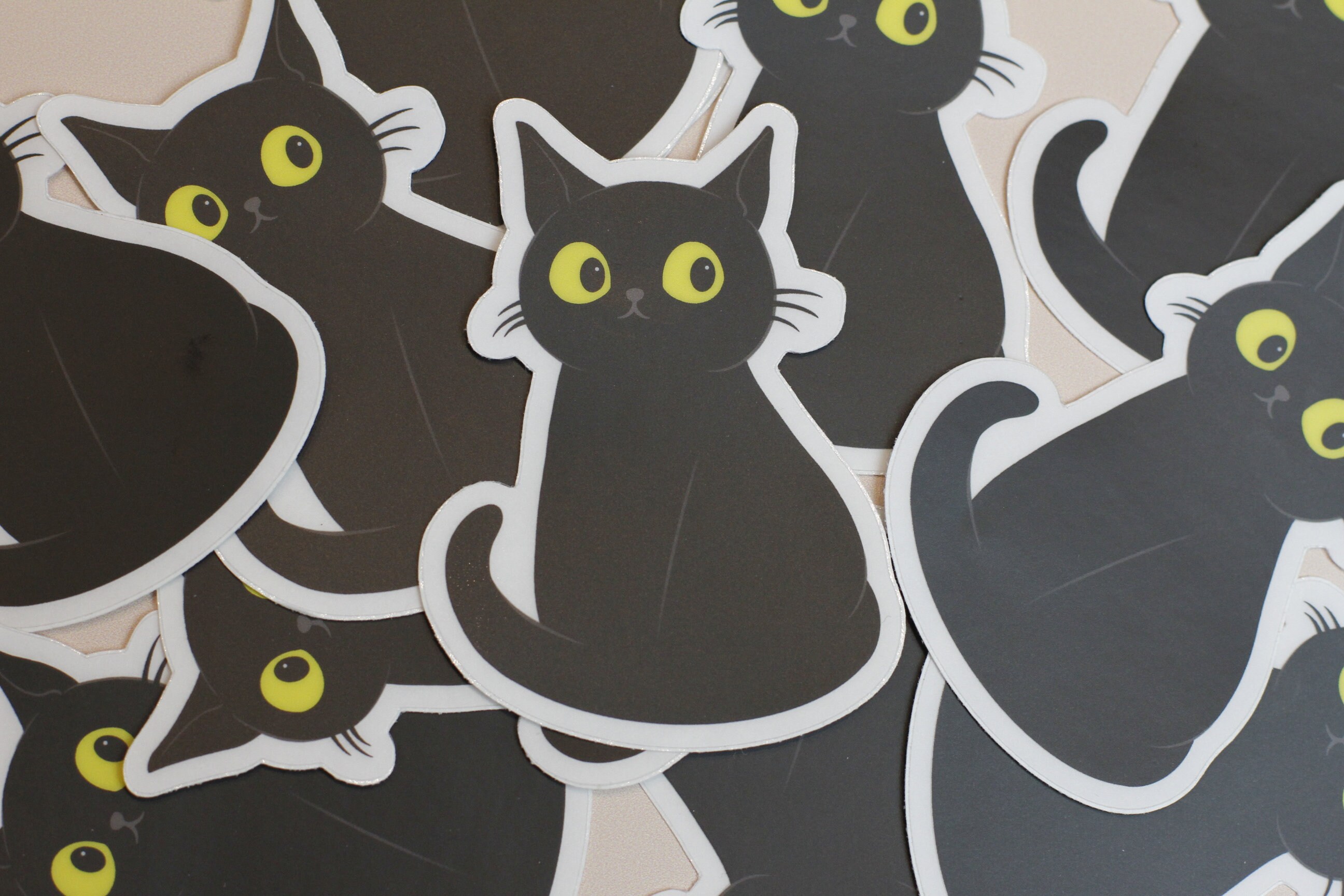 Spooky Black Cat, Cute Sticker for Laptop, Iphone, Water Bottle - Etsy