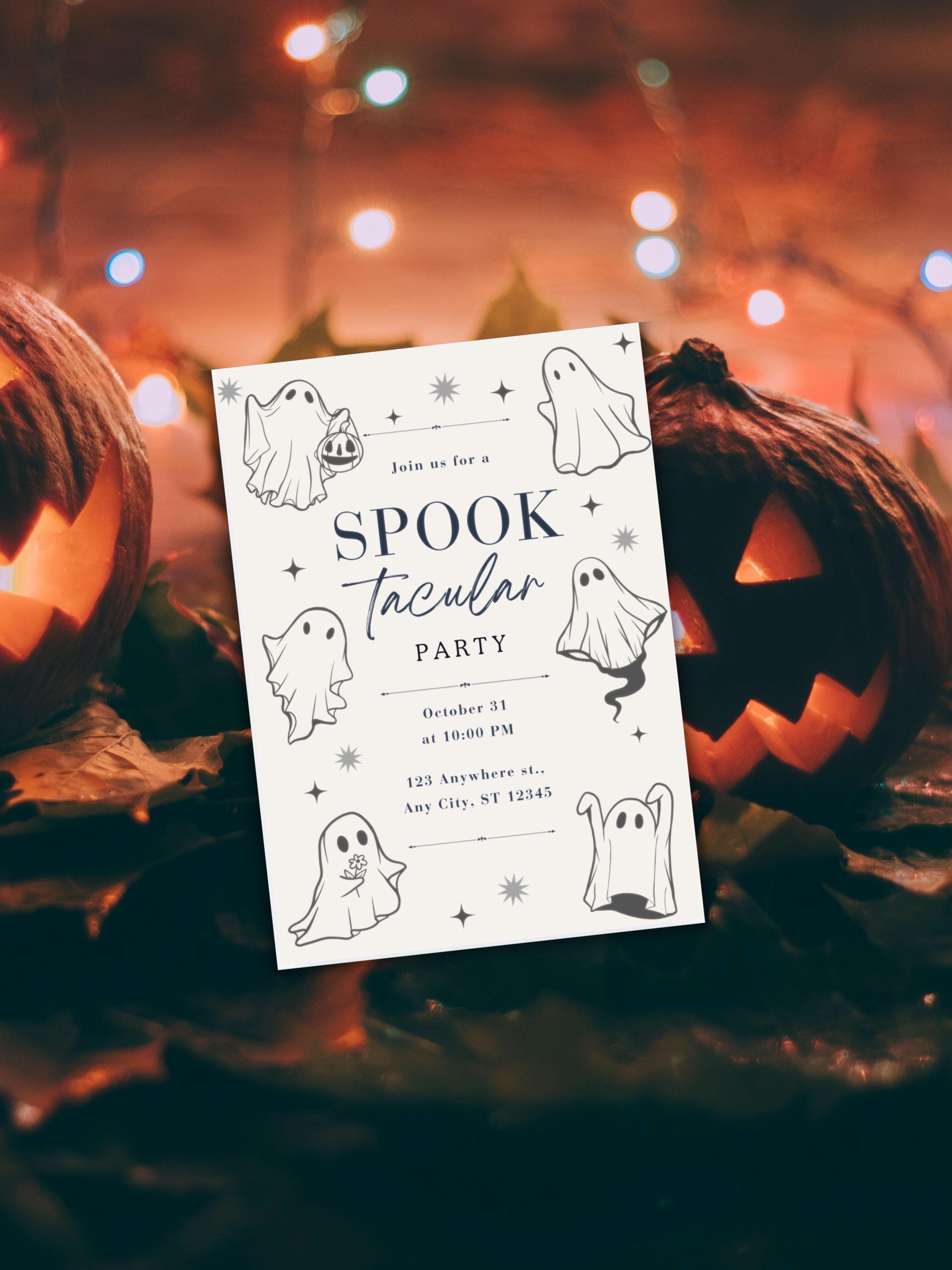 Editable Spooky Ghost Halloween Invitation | Halloween Party | Ghost ...