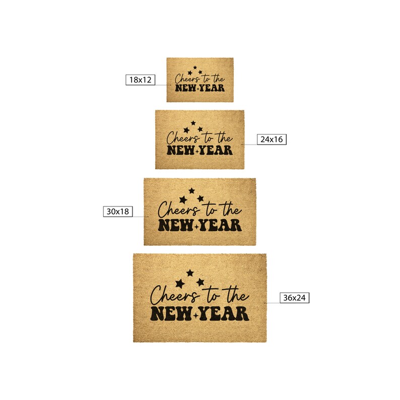 Retro New Year Doormat, Cheers to the New Year 2023, Doormat for ...