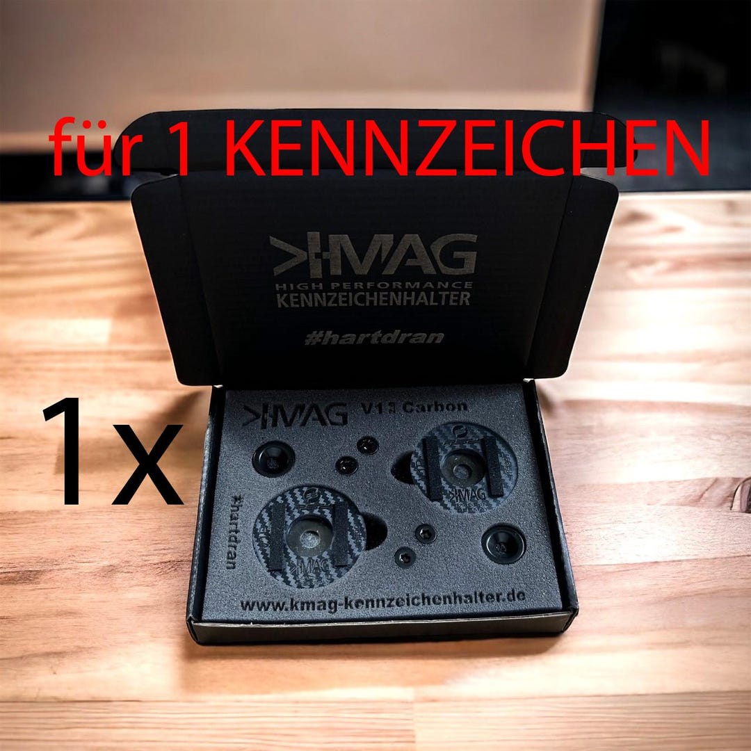 1x KMAG MAGNET LICENSE PLATE HOLDER V1 2.0 Carbon Set of 2 1 License ...