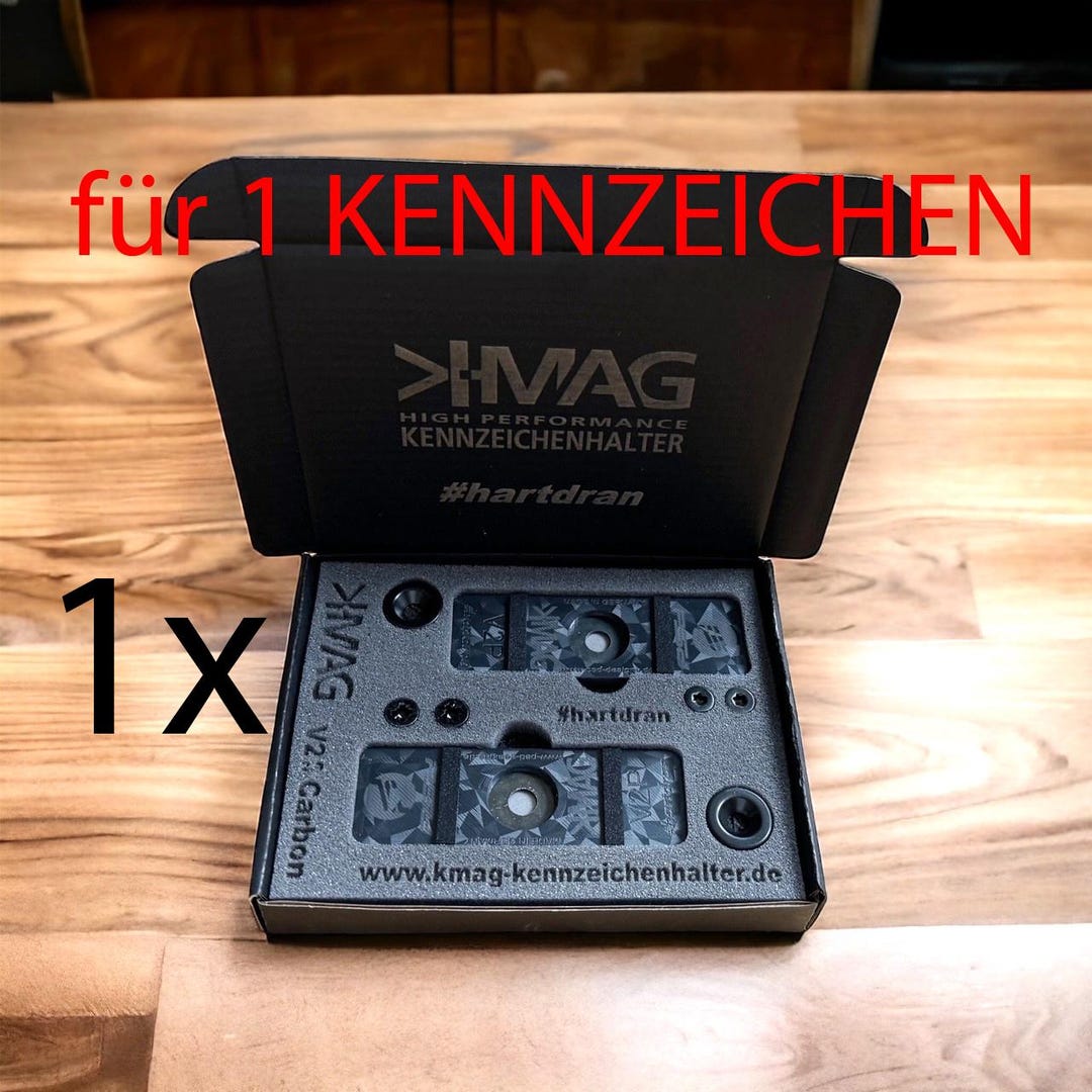 1x KMAG MAGNET LICENSE PLATE HOLDER V2 2.0 Crystal Carbon Set of 2 = 1 ...
