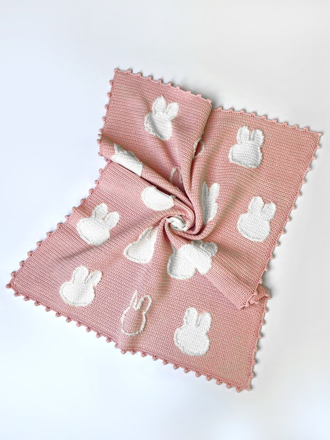 CROCHET PATTERN | Pinky Bunny Baby Blanket | Cute Easter Blanket With ...