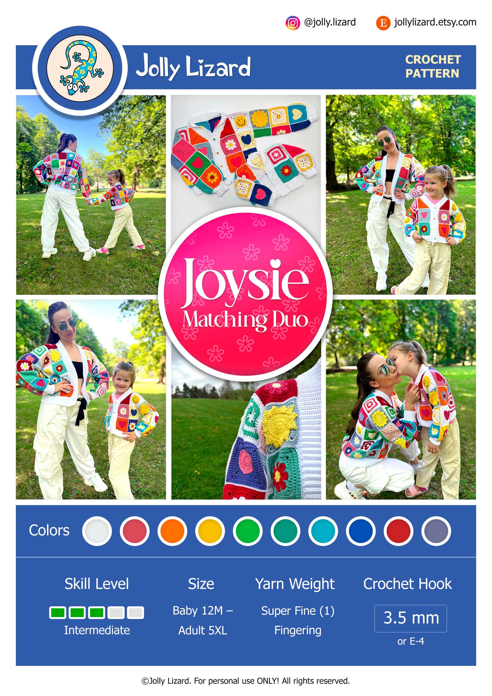 CROCHET PATTERN | Joysie Matching Duo Cardigan | Mommy and Me Granny ...