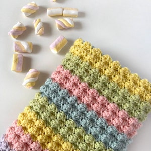 Crochet Pattern: Marshmallow Lullaby Baby Blanket - Easy Rainbow Afghan ...