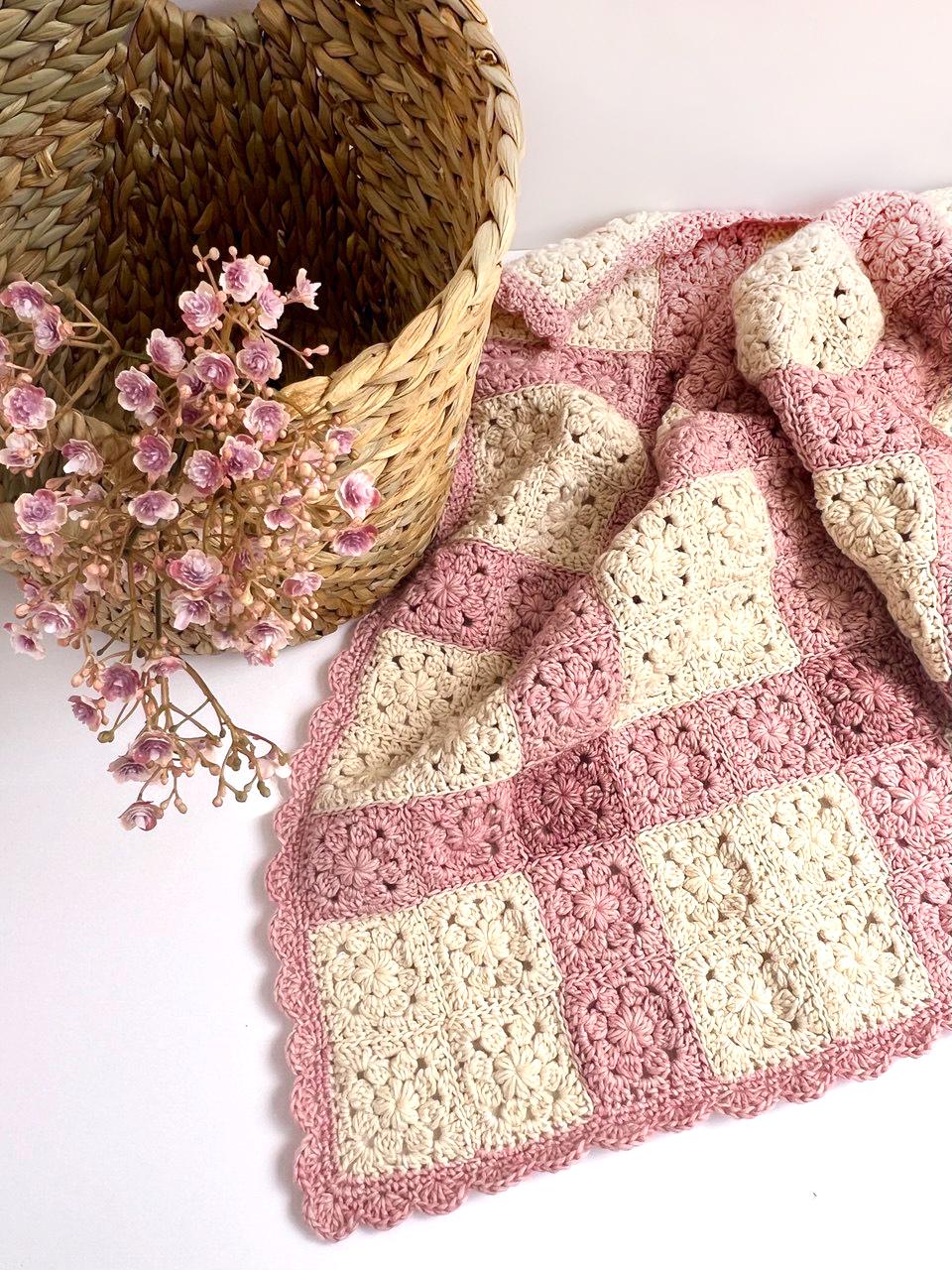CROCHET PATTERN | Heirloom Bloom Baby Blanket | Crochet Pink Baby Girl ...
