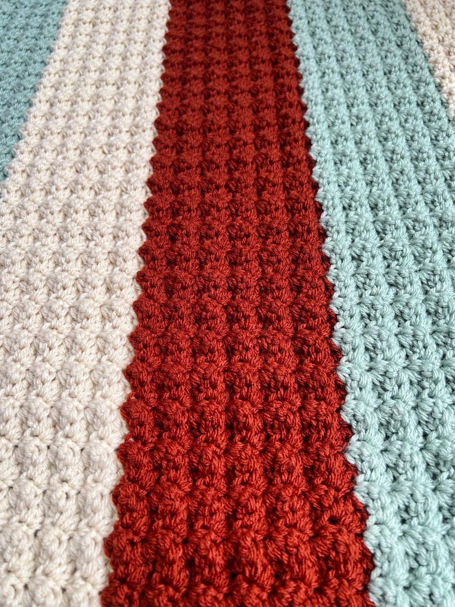 CROCHET PATTERN | Liffa Throw | Easy Striped Blanket | 7 Sizes Included ...