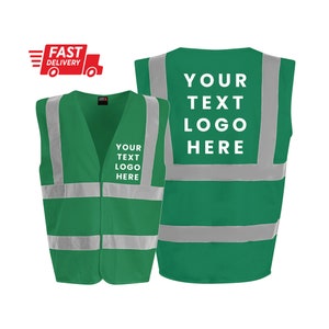 Personalised Custom Printed Green Hi Vis Horse Riding Hi Viz Safety ...