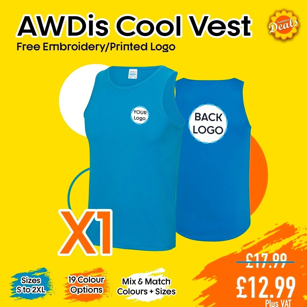 Personalised Vest Custom Cool Feel Vest Summer Vest With YOUR LOGO ...