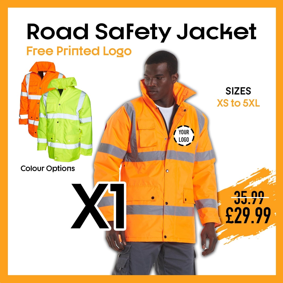 Adults Personalised Text/logo Hi-vis Road Safety Jacket - Etsy UK