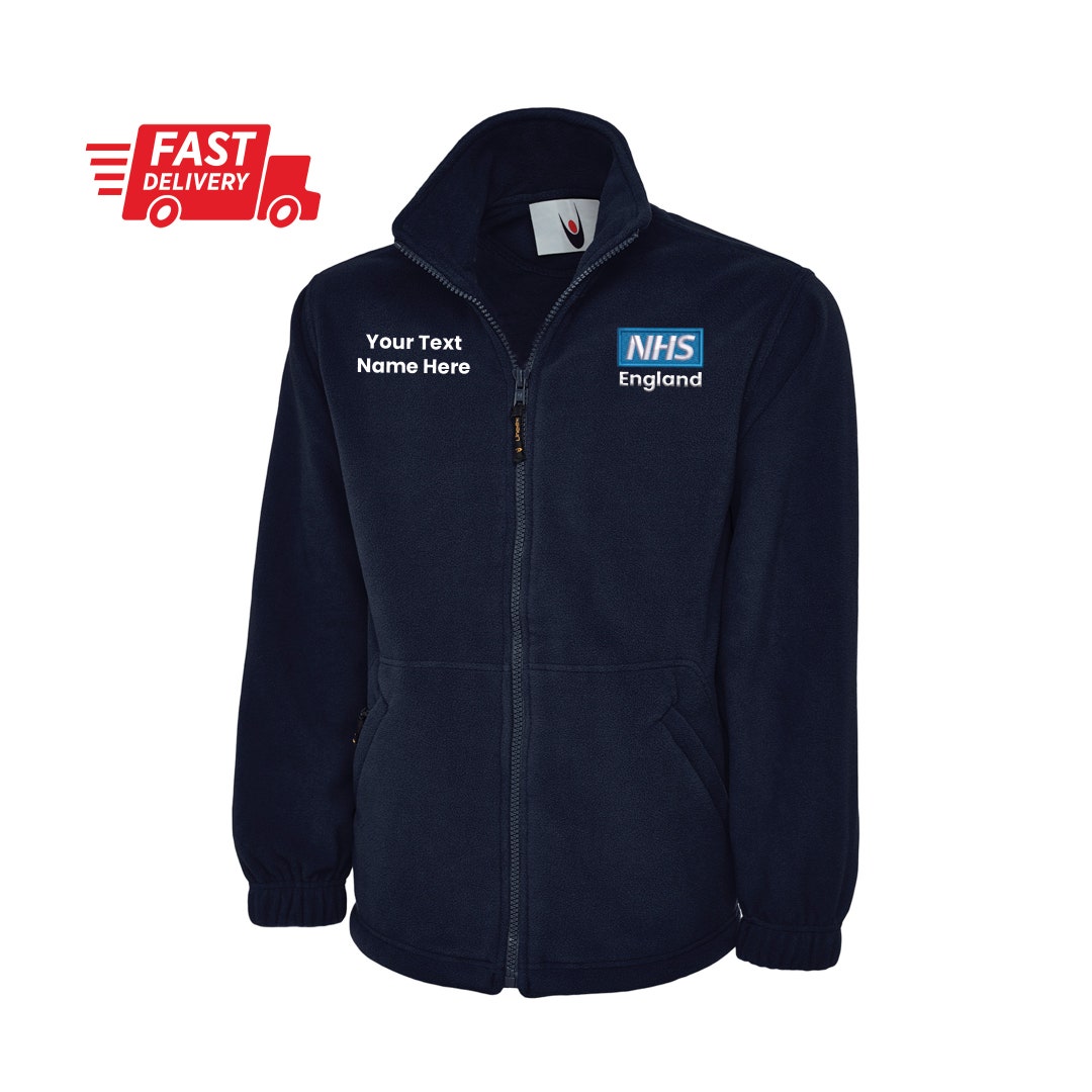 NHS Fleece Jacket With NHS Embroidered Logo & Text Custom NHS England ...