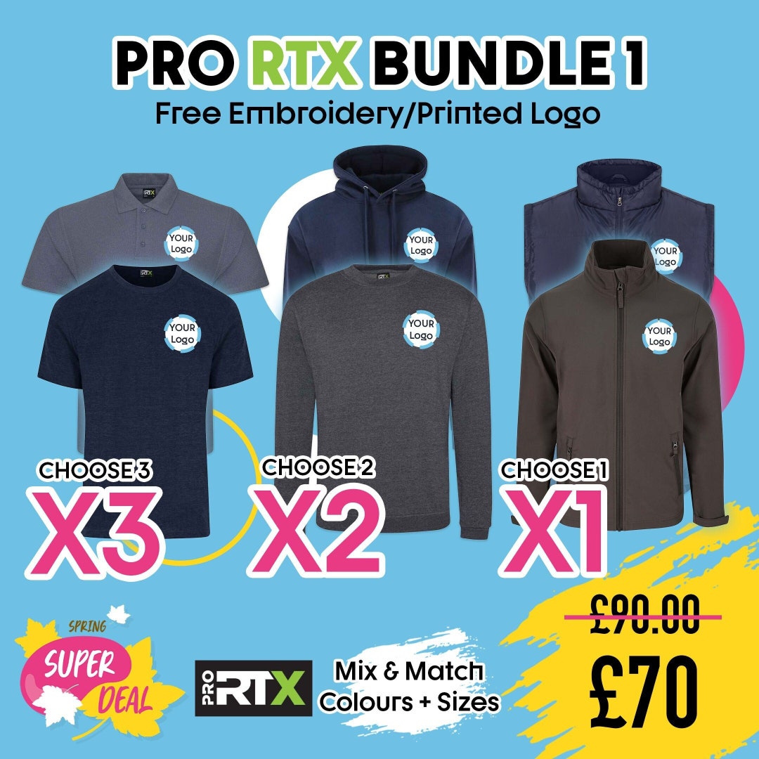 Workwear Bundle of 6 Items, Pro RTX Bundle Deal Includes Custom T ...