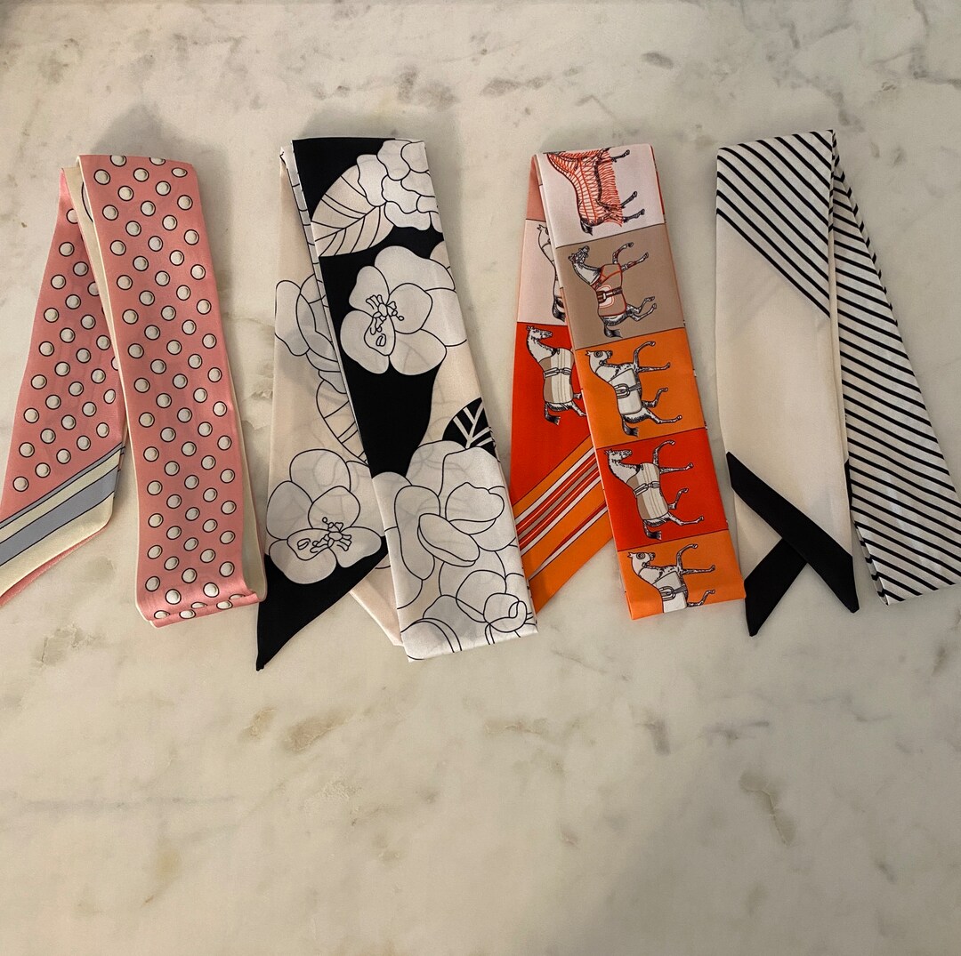 Skinny Satin Silk Scarf, Multifuntional Scarf, Purse Wraps , Simplimvly ...