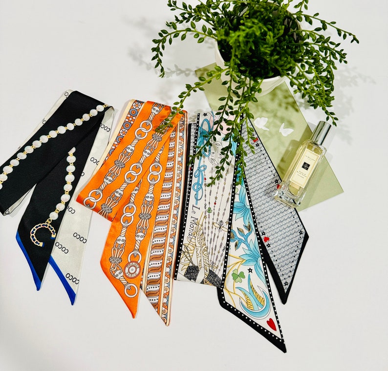 Luxury Skinny Scarf Series, Multifunctional Usage Scarves, Bag Handle ...