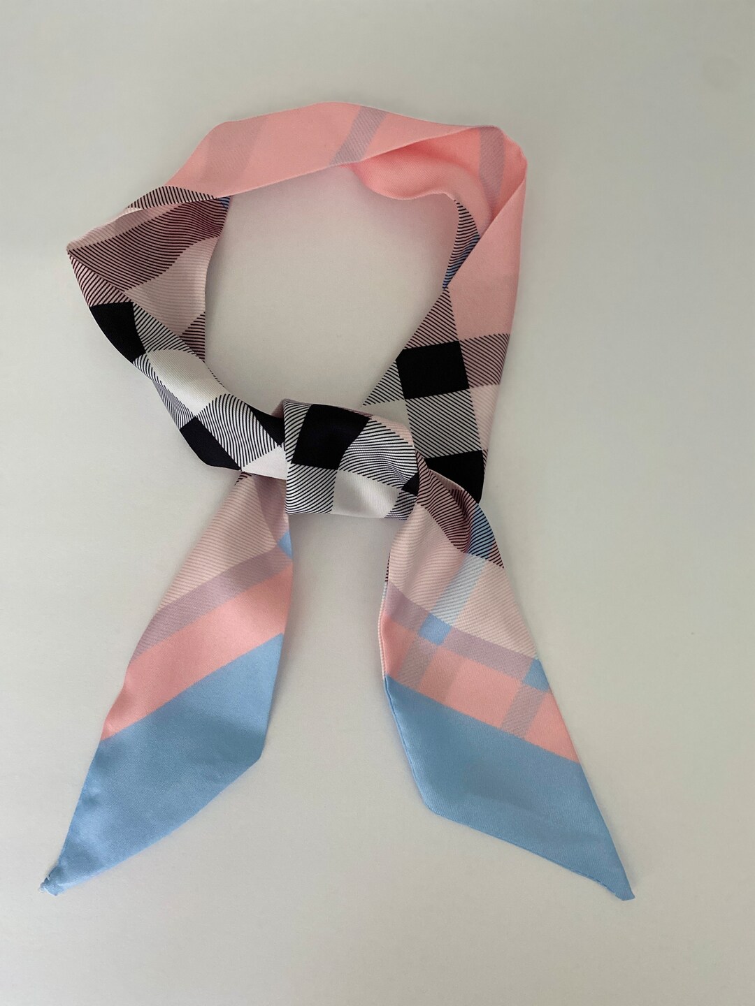 Blue Classic Style Pattern Scarf for Bag, Neck Scarf, Satin Silk Scarf ...