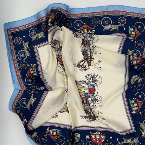 Blue Silk Scarf - Etsy