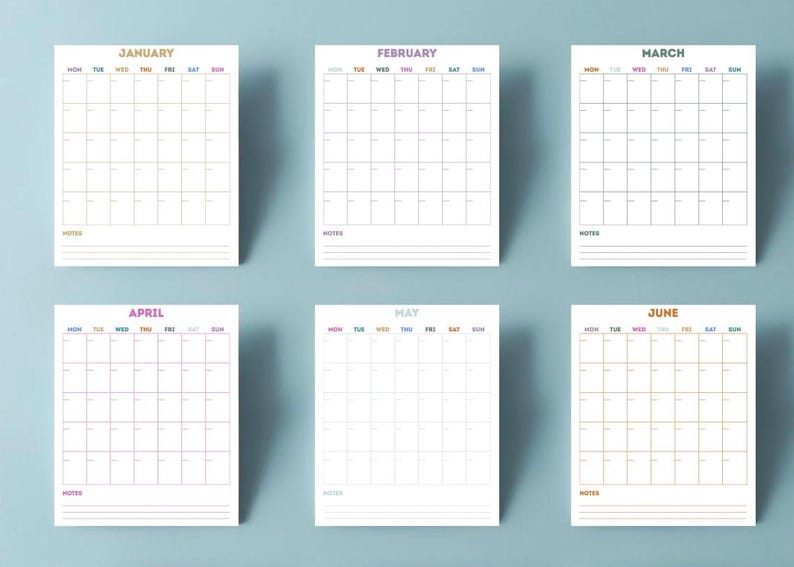 12 Months Printable Planner L Instant Download L Print Your Own ...