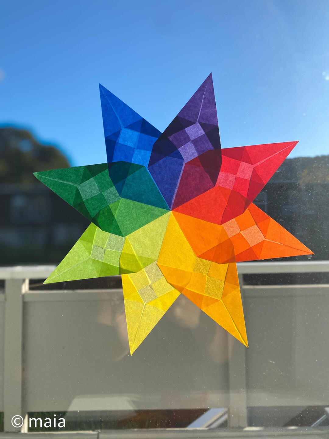 Waldorf Rainbow Window Star: Holiday Window Decoration - Etsy
