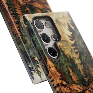 Pine Tree Forest Phone Case: Faux Wood Landscape - Etsy
