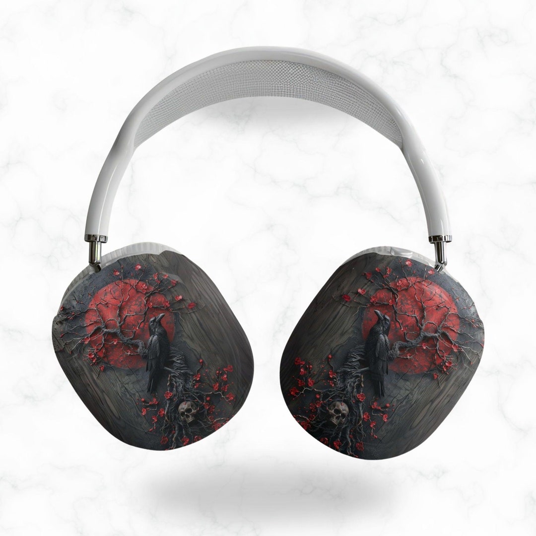 Gothic Raven AirPod Max Case, Fantasy Whimsigoth Red and Black Full ...