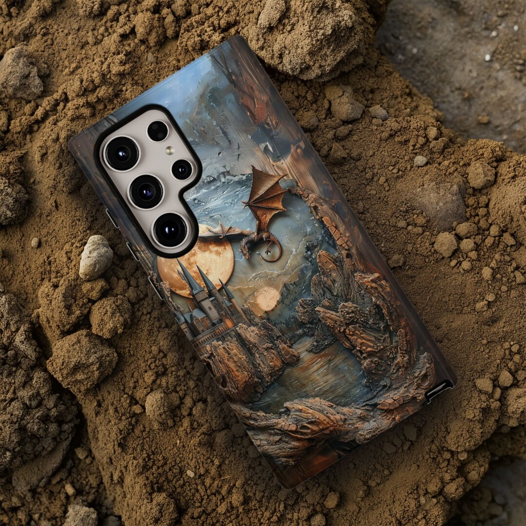 Fantasy Dragon Castle Phone Case, Faux Resin and Wood, Gift for Dragon ...