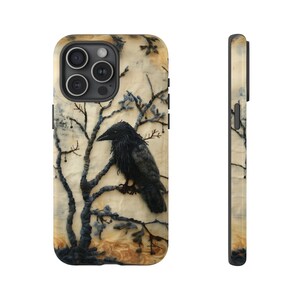 Goth Raven Phone Case: Faux Embroidery Yarn Crow - Etsy