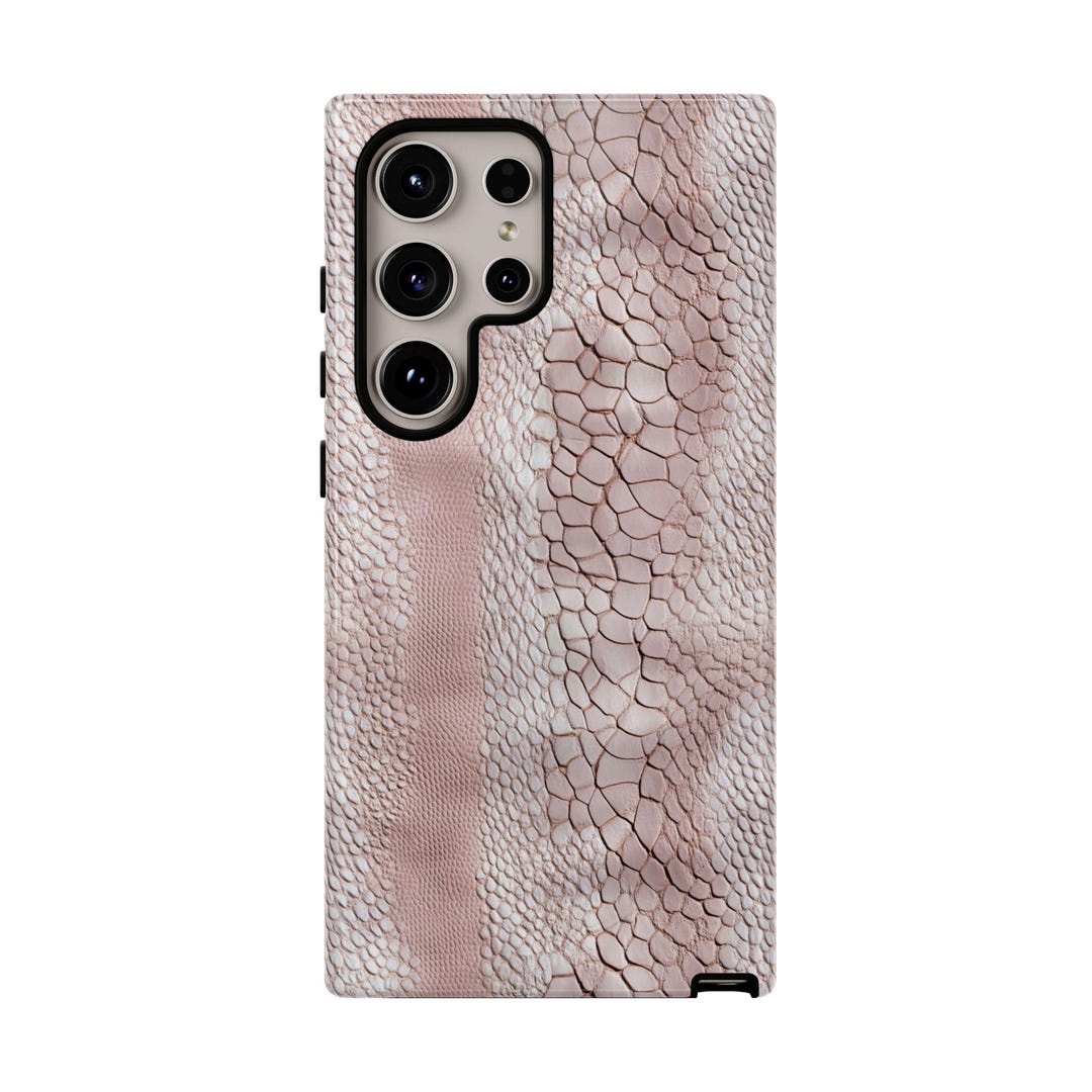 Pink Snake Phone Case, Faux Snakeskin Reptile Designer Print, iPhone 15 ...