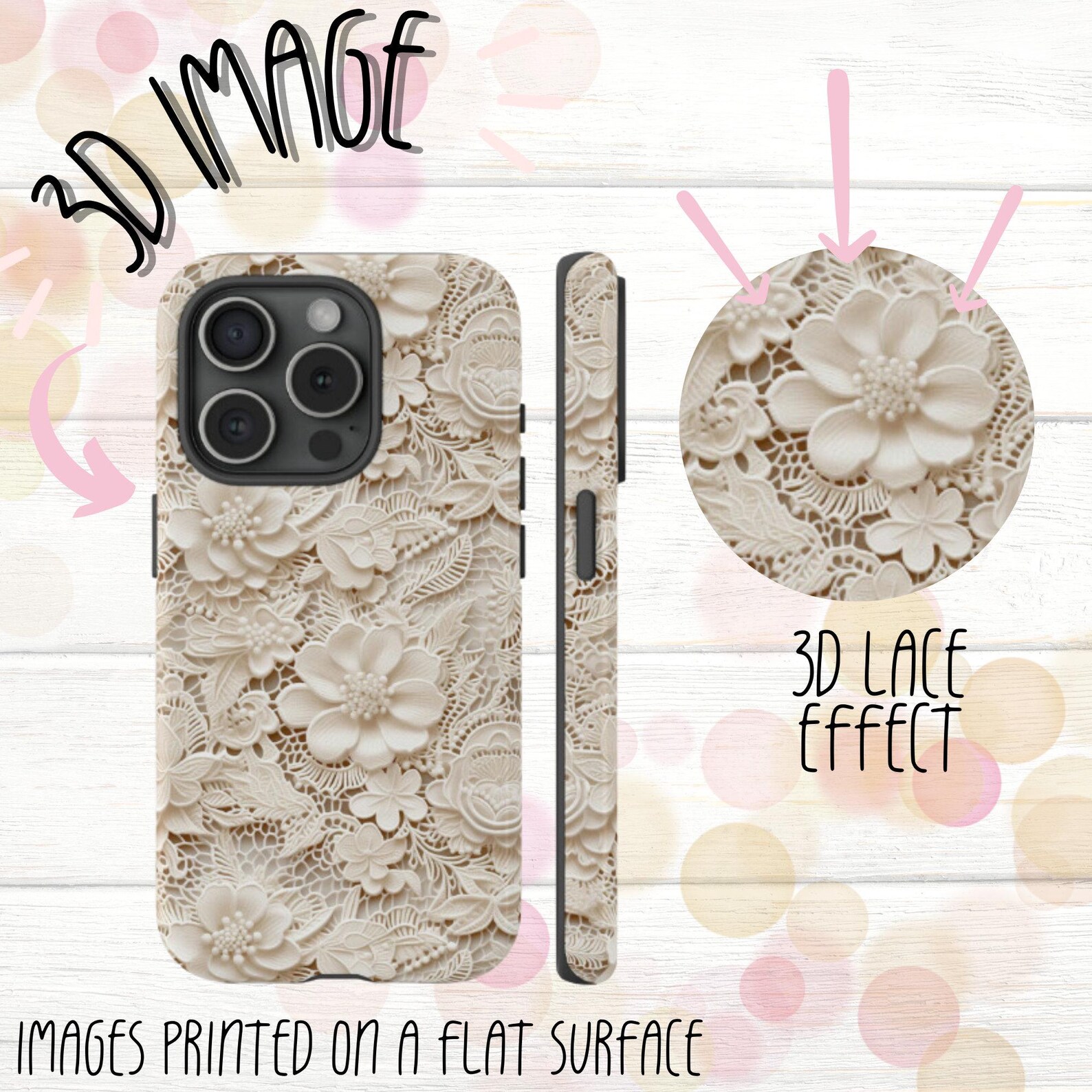 Vintage Lace Effect Doily Phone Case, Coquette Dainty Cottagecore ...