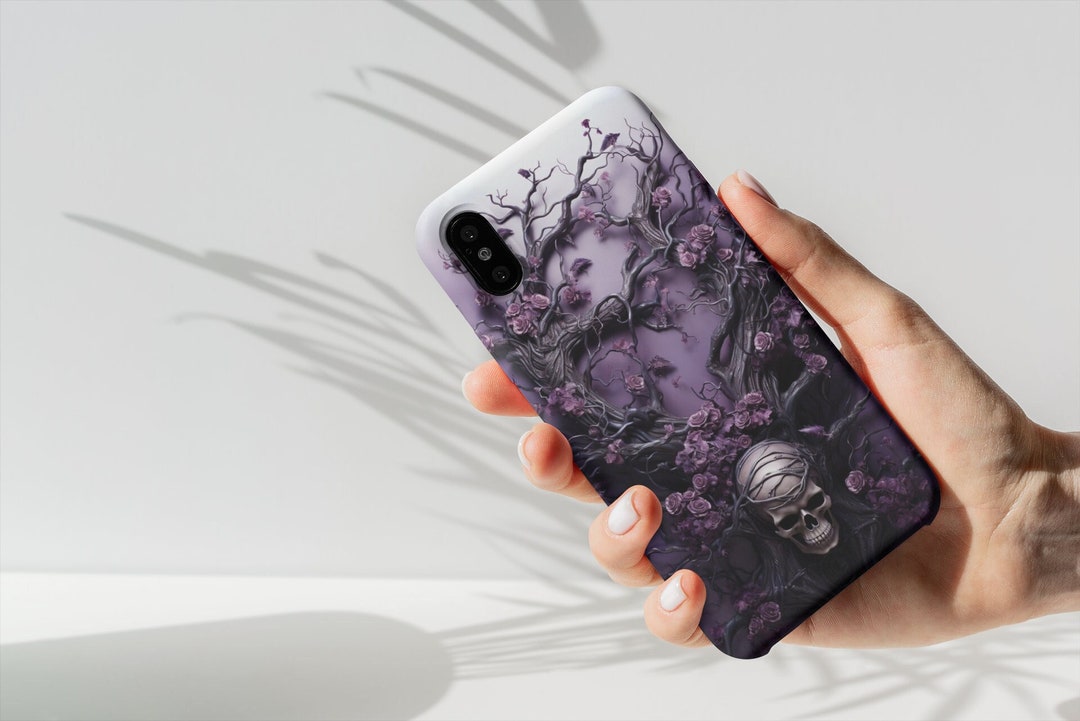 Purple Goth Phone Case, Gothic Aesthetic, Hauntingly Beautiful, 3D ...