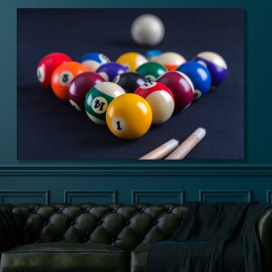 Billiards Wall Art Canvas, Billiard Balls Wall Art, Pool Table Balls ...