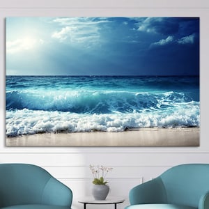 Ocean Beach Canvas Prints Sea Landscape Nautical Photo Coastal - Etsy