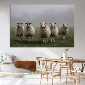 Sheep Canvas Wall Art Flock of Sheep Animals Print Rustic Decor Farm ...