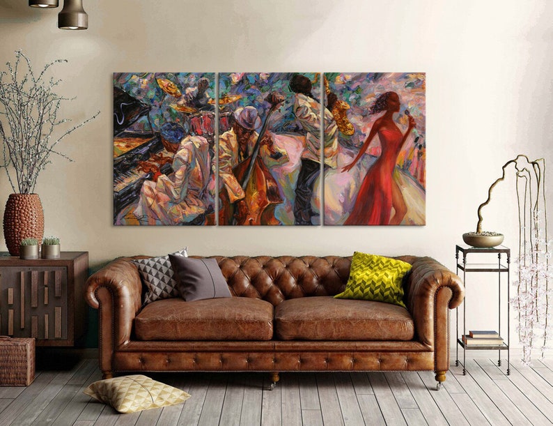 Abstract Jazz Music Wall Art African American Art Large - Etsy