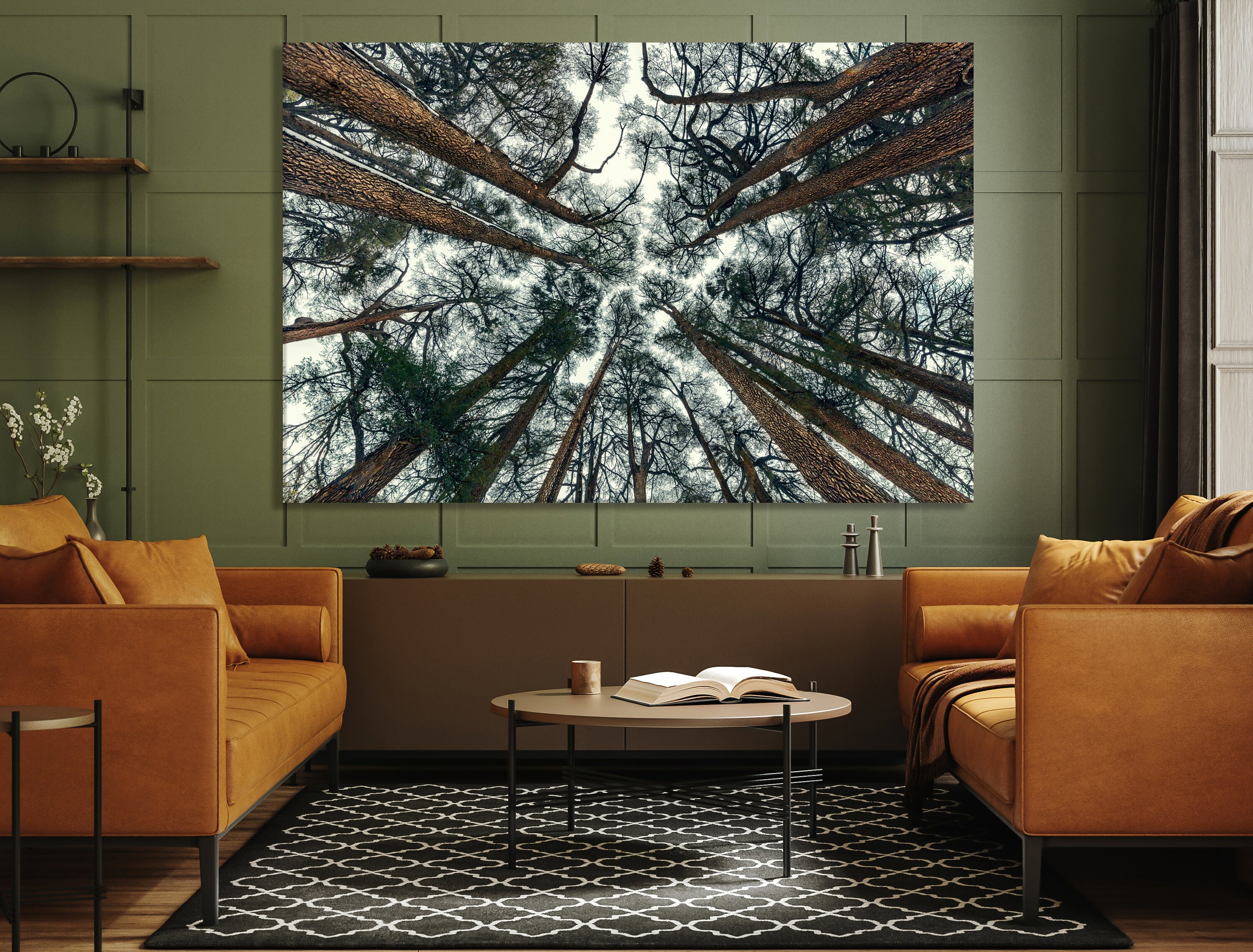 Large Forest Print Tree Branch Print Abstract Tree Tree Wall Art ...