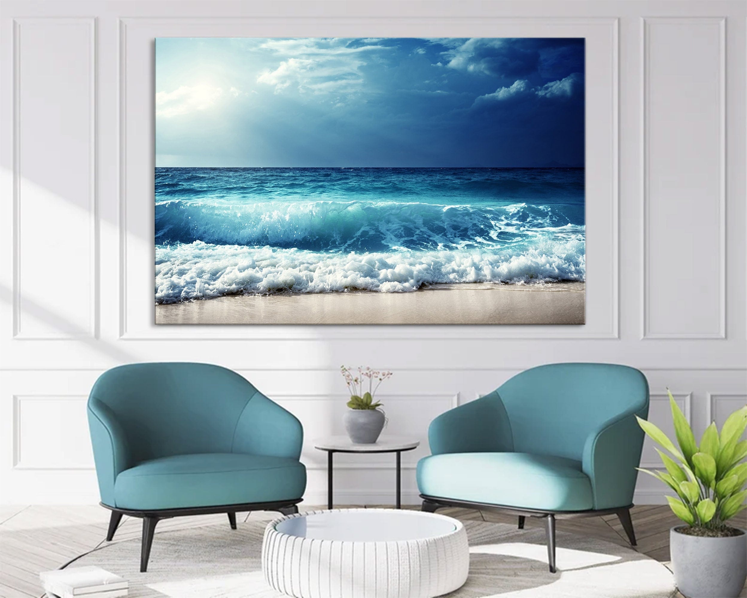 Ocean Beach Canvas Prints Sea Landscape Nautical Photo Coastal - Etsy