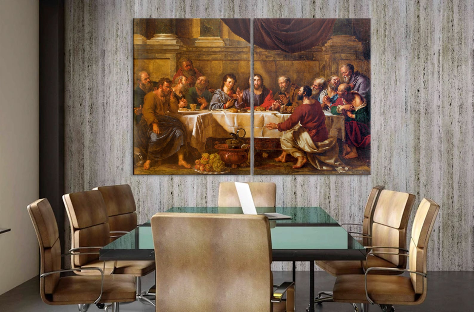Last Supper Canvas Last Supper Wall Art Last Supper Canvas Set Jesus ...