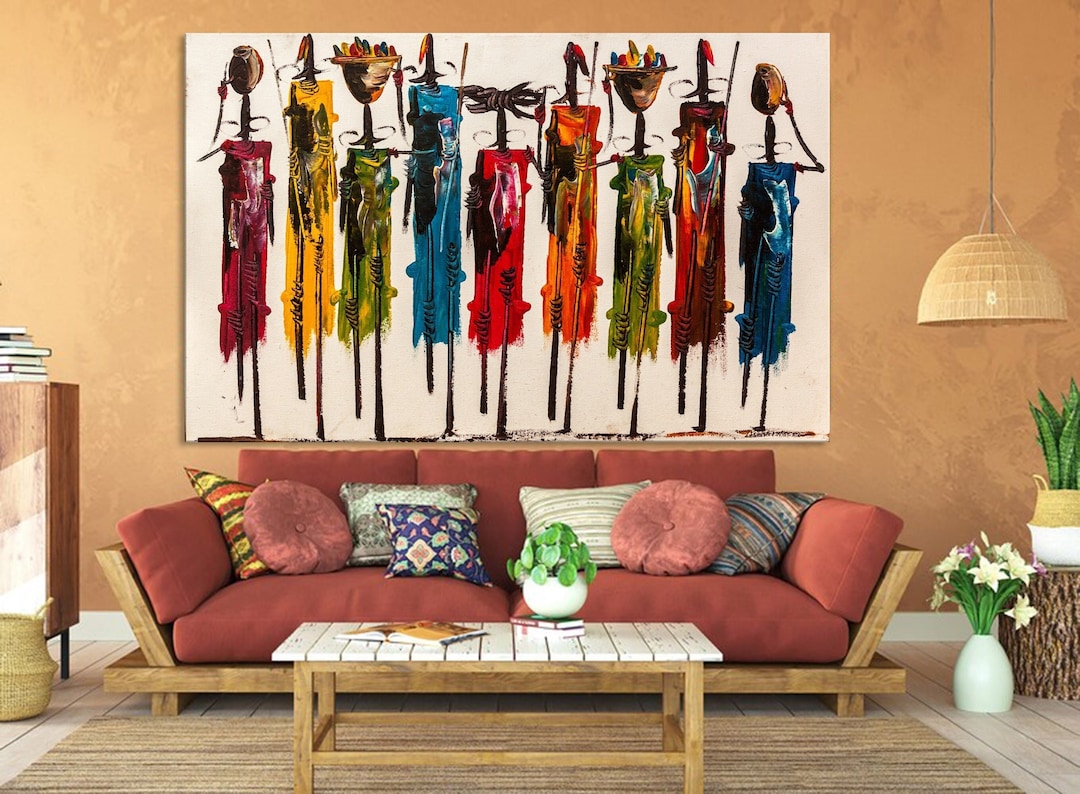 African Wall Art African Woman African Canvas Art Ethnic Canvas Masai ...