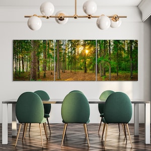 Forest Sunset Photography Art PANORAMIC WALL ART for Accent Wall Nature ...