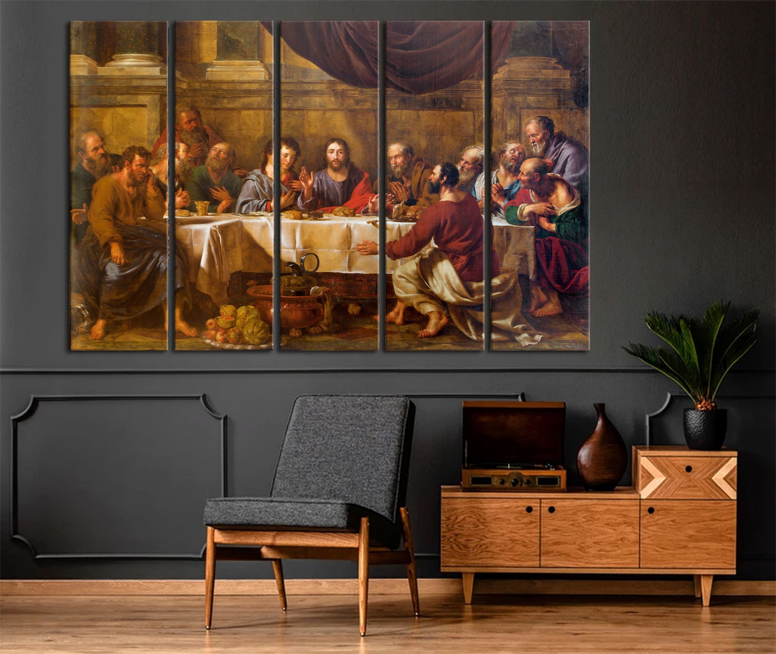 Last Supper Canvas Last Supper Wall Art Last Supper Canvas Set Jesus ...
