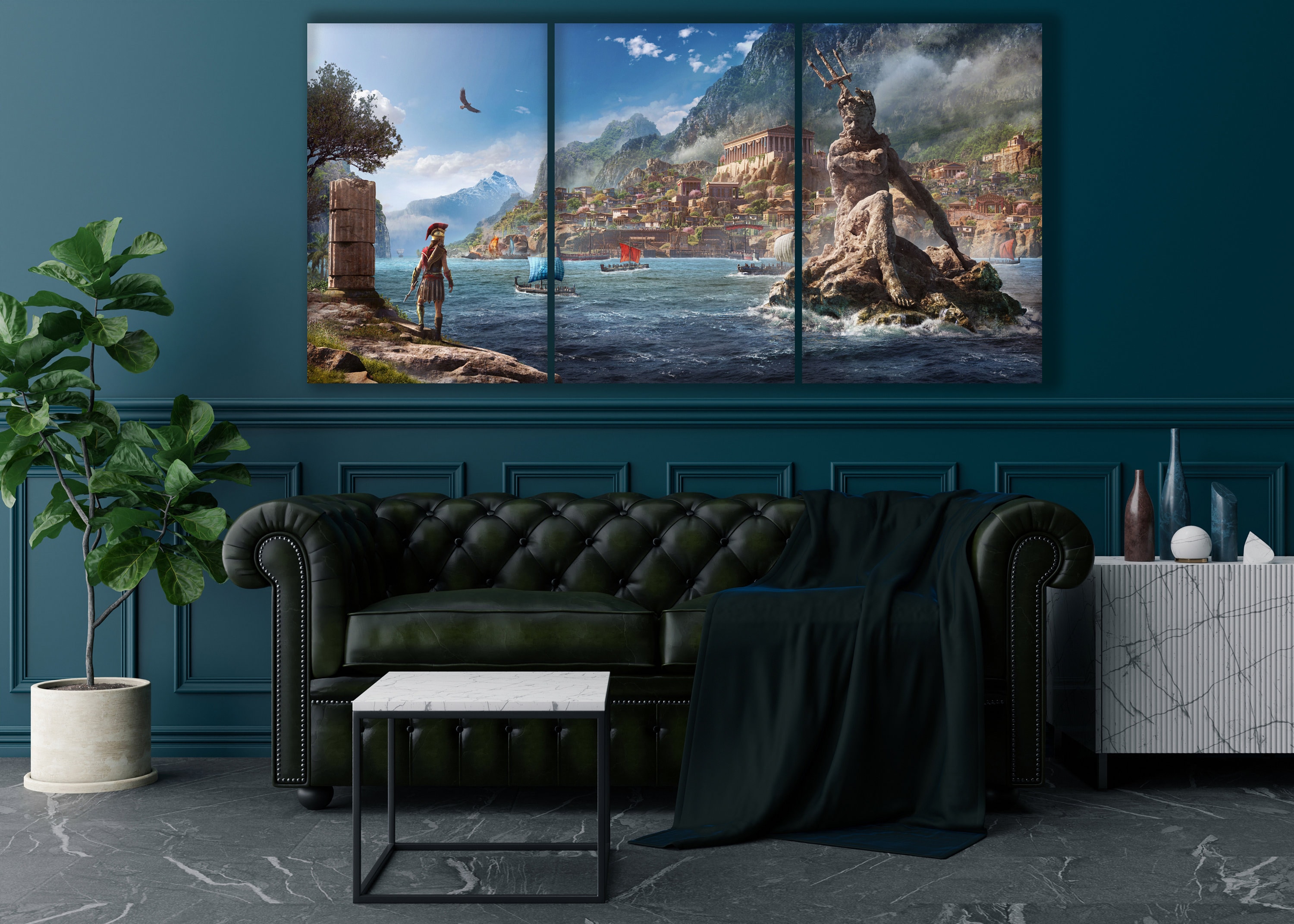 Poseidon Poster Greek Ancient Print Ocean Art Neptune Wall Art - Etsy