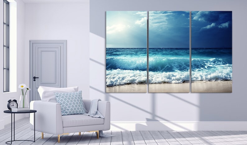 Ocean Beach Canvas Prints Sea Landscape Nautical Photo Coastal Canvas ...
