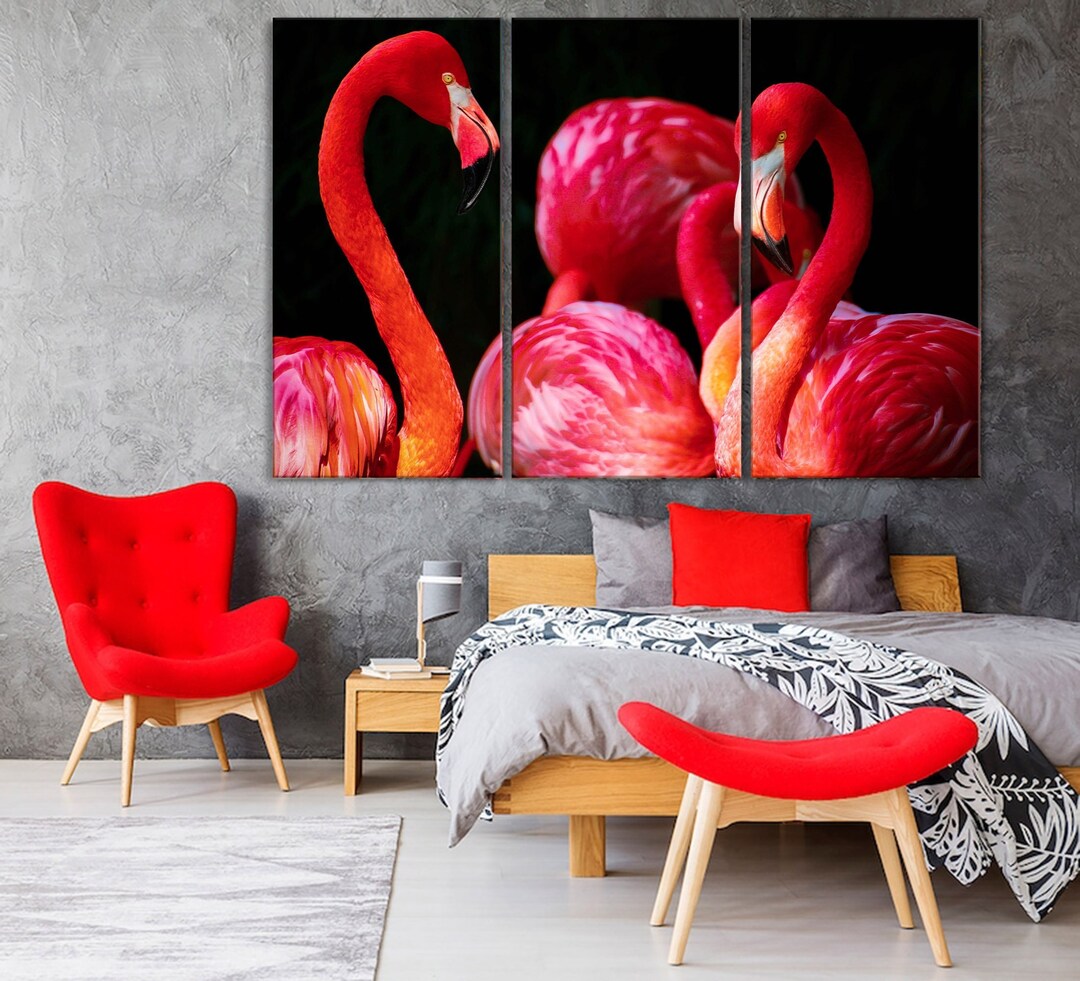 Pink Flamingo for Wall Decor Flamingo Art Print on Canvas - Etsy