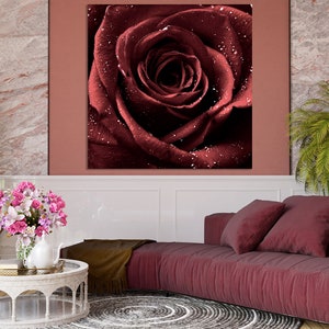 Rose Canvas Print Red Rose Poster Print Flower Poster Red Rose Print ...