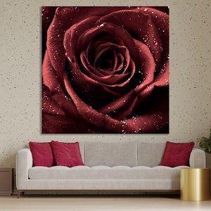 Rose Canvas Print Red Rose Poster Print Flower Poster Red Rose Print ...