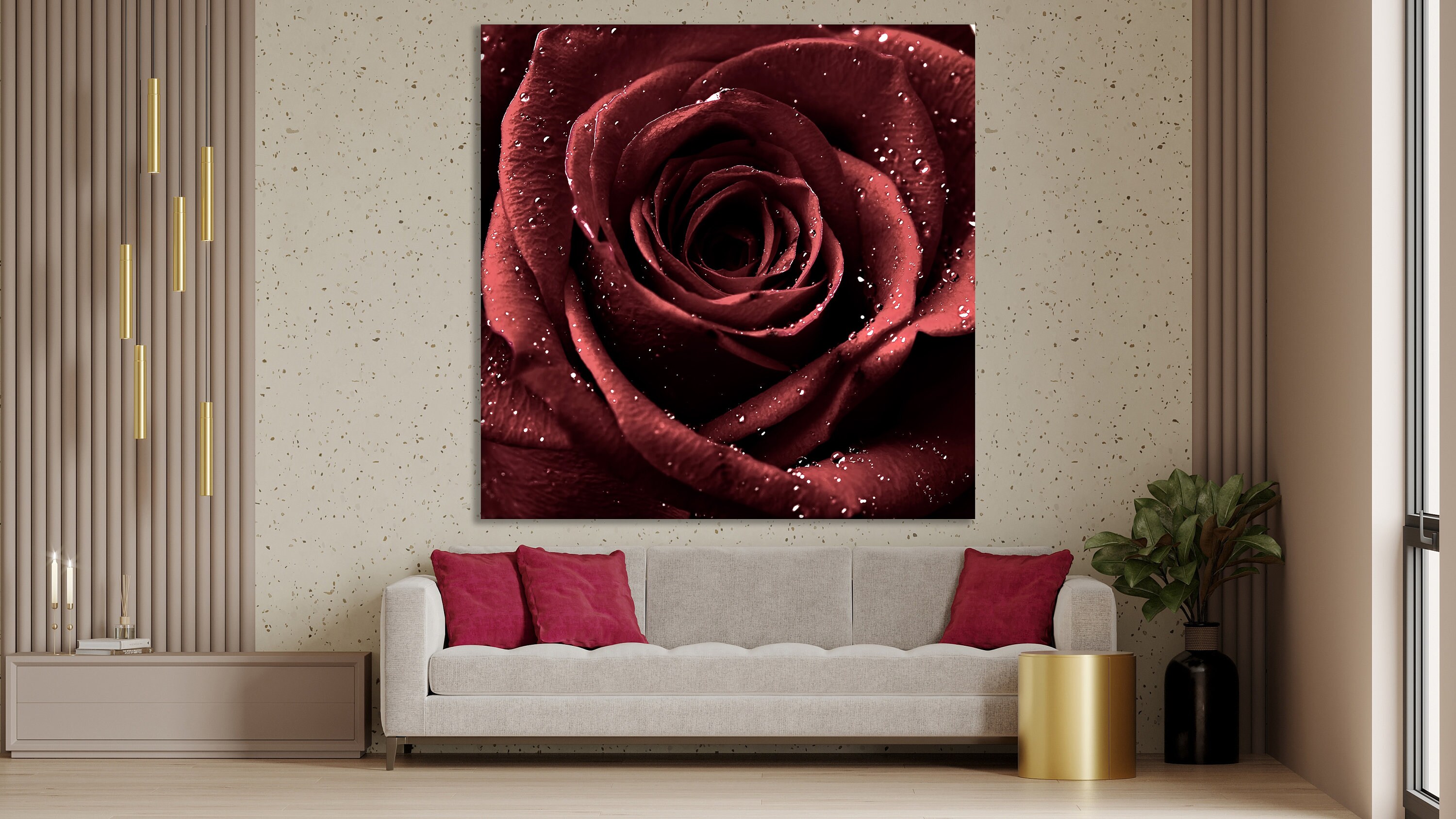 Rose Canvas Print Red Rose Poster Print Flower Poster Red Rose Print ...