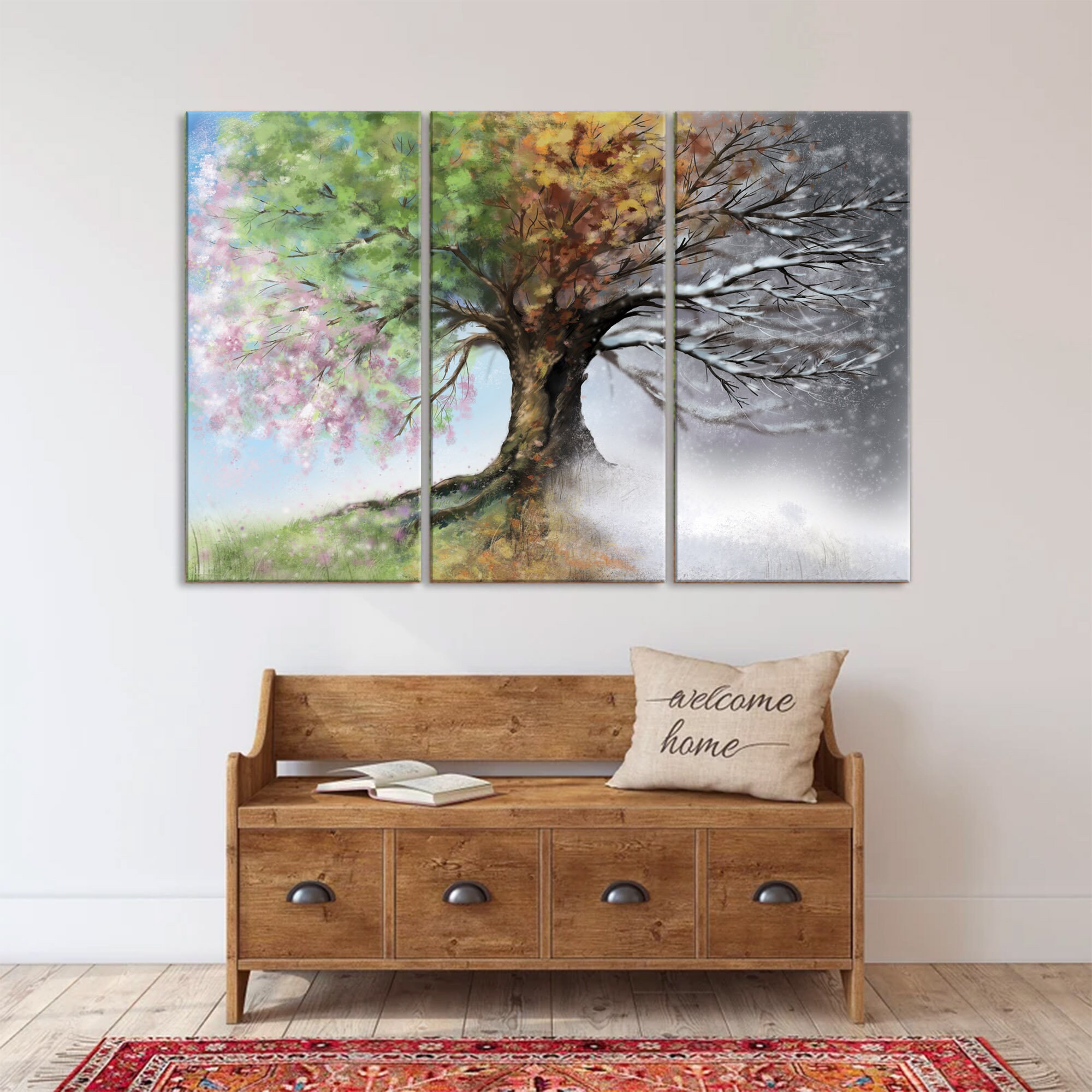 Tree Four Seasons Canvas Prints 4 Seasons Abstract Colorful - Etsy