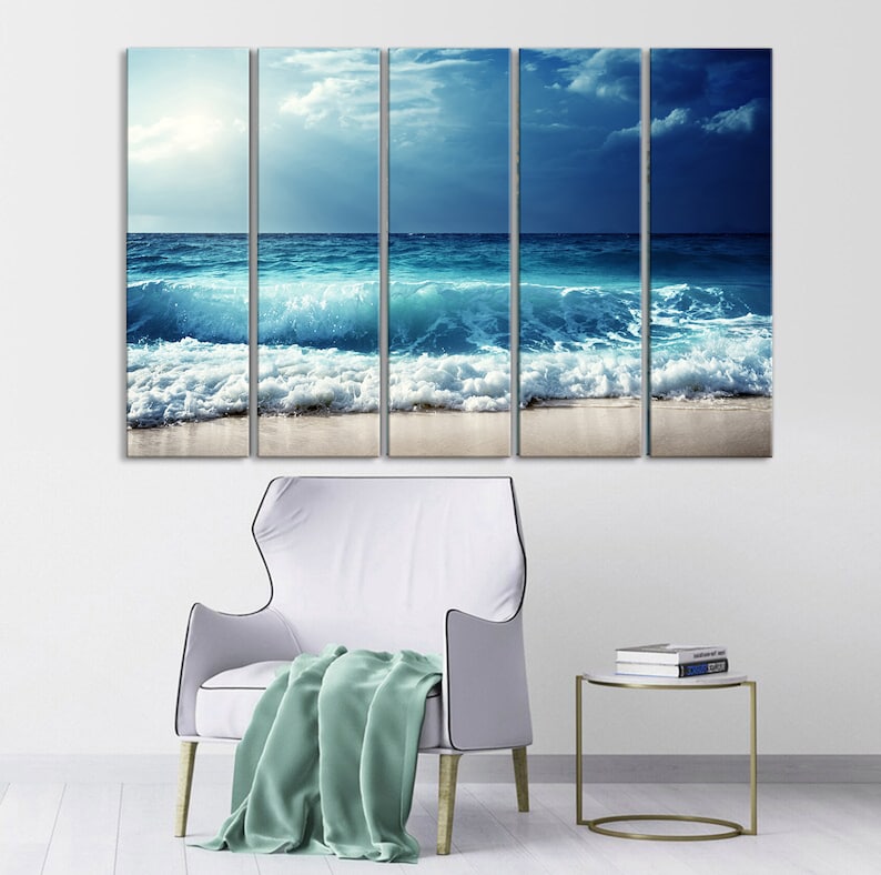 Ocean Beach Canvas Prints Sea Landscape Nautical Photo Coastal - Etsy